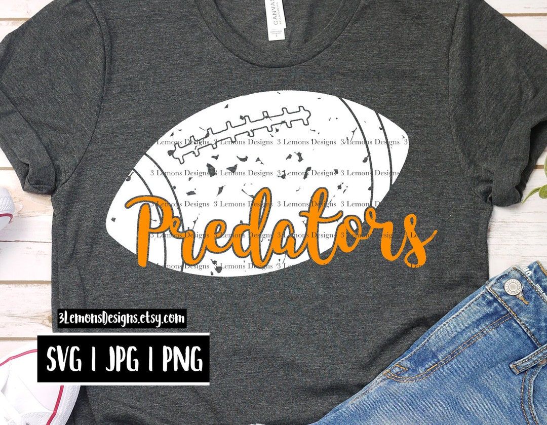 Predators SVG Football Svg Predators Football Distressed - Etsy