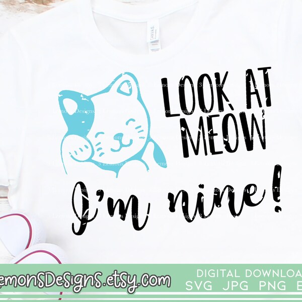 Cat Birthday Girl Svg - Etsy