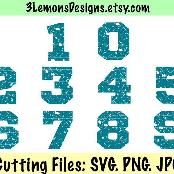 Grunge Numbers - Etsy