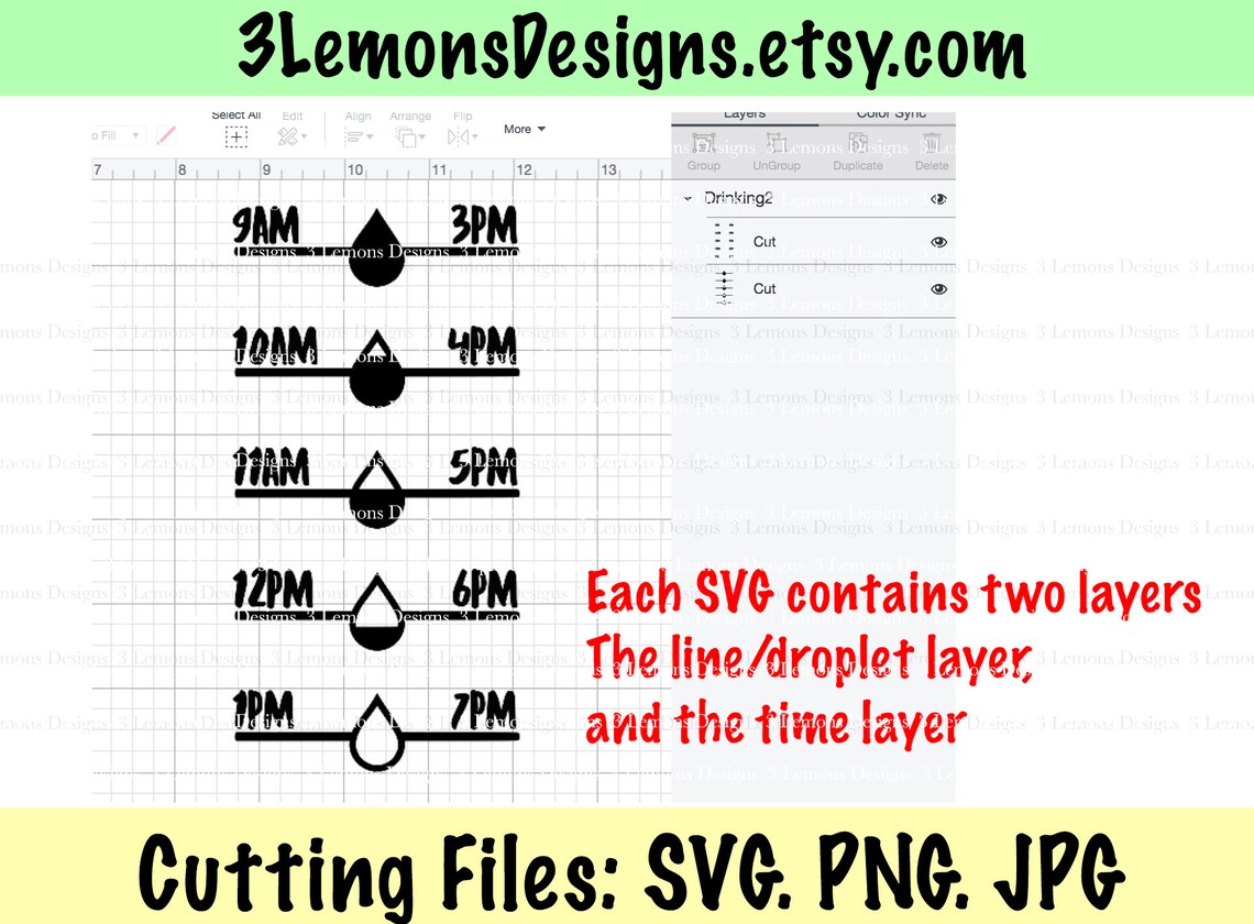 Water Tracker SVG Water Droplet Water Bottle Marks Drink | Etsy