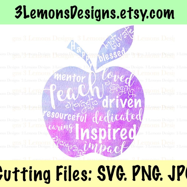 Apple Word Art Svg - Etsy