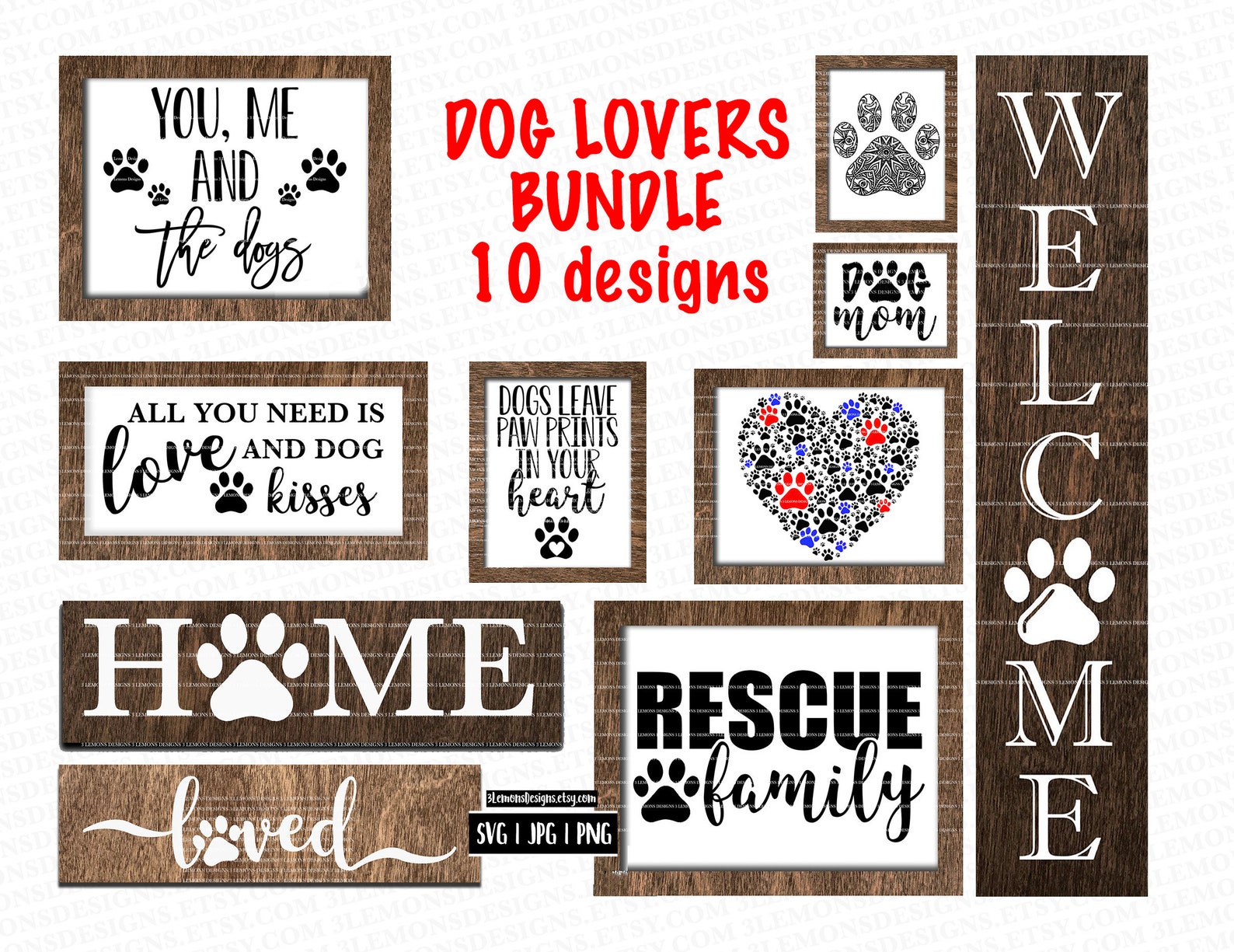 Dog sign bundle svg dog lovers dog shirts dog welcome home | Etsy