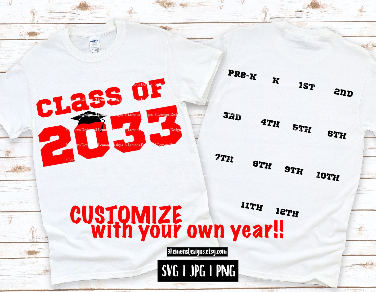 Future graduation shirt design Class of 2033 2034 2035 2036 | Etsy