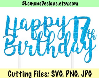17th Birthday Cake Topper - Etsy