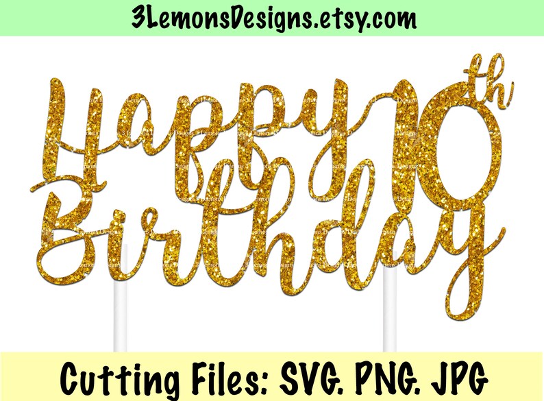 10th Birthday SVG for Cake Topper Tenth Birthday Wood - Etsy