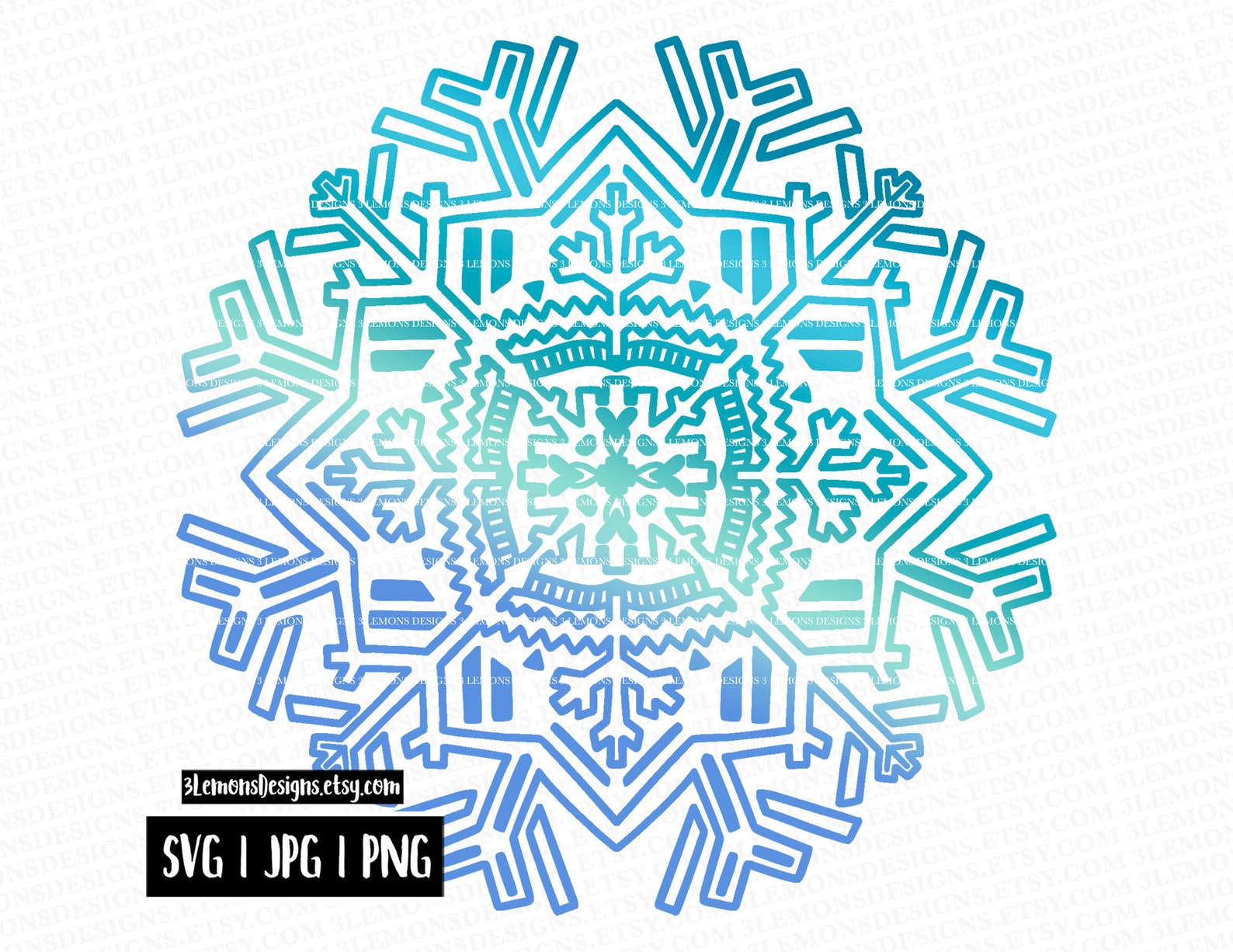 Snowflake SVG winter snow christmas svg mandala zentangle | Etsy