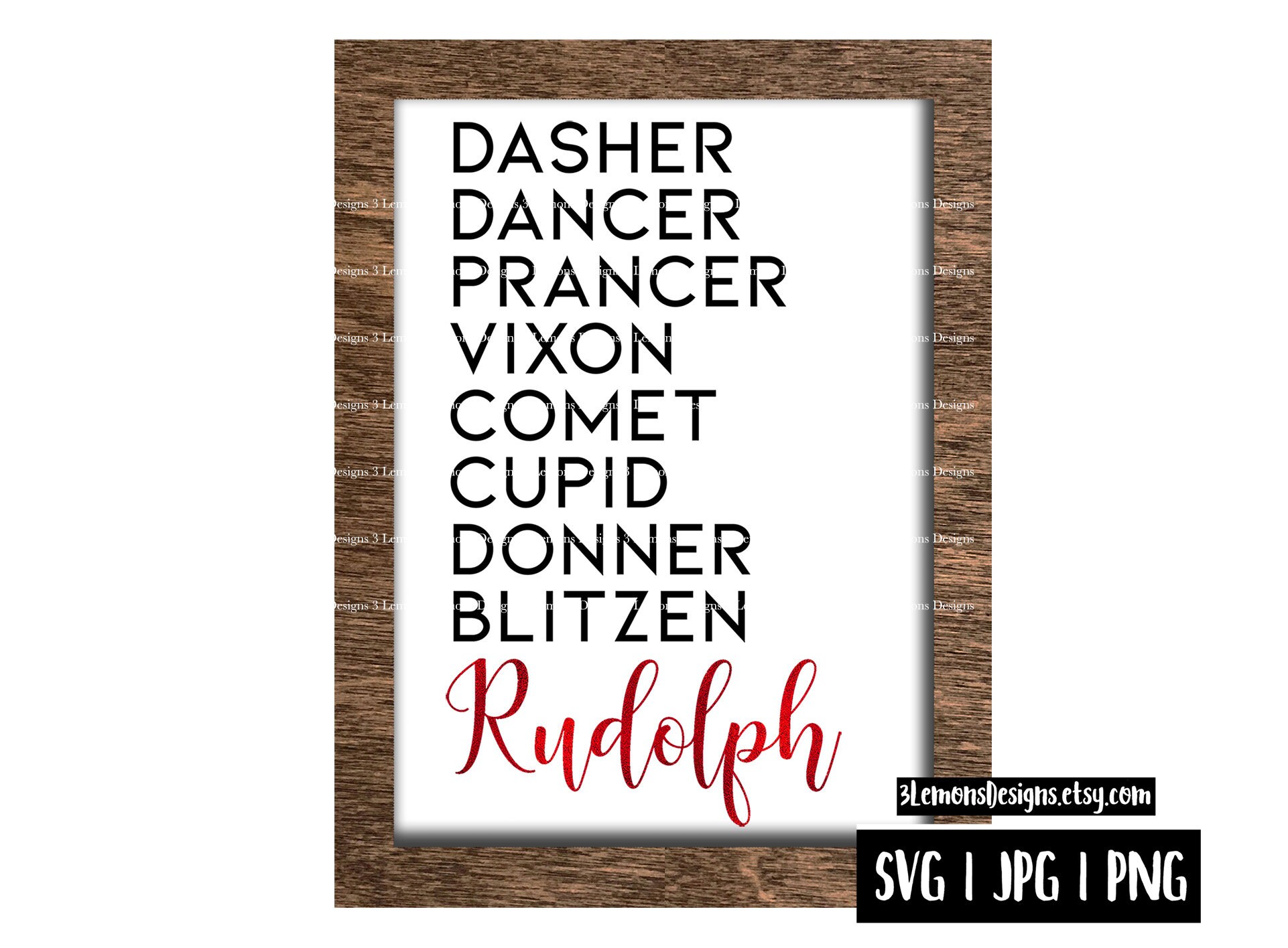 Rudolph Santas Reindeer Svg Christmas Sign Holidays House - Etsy