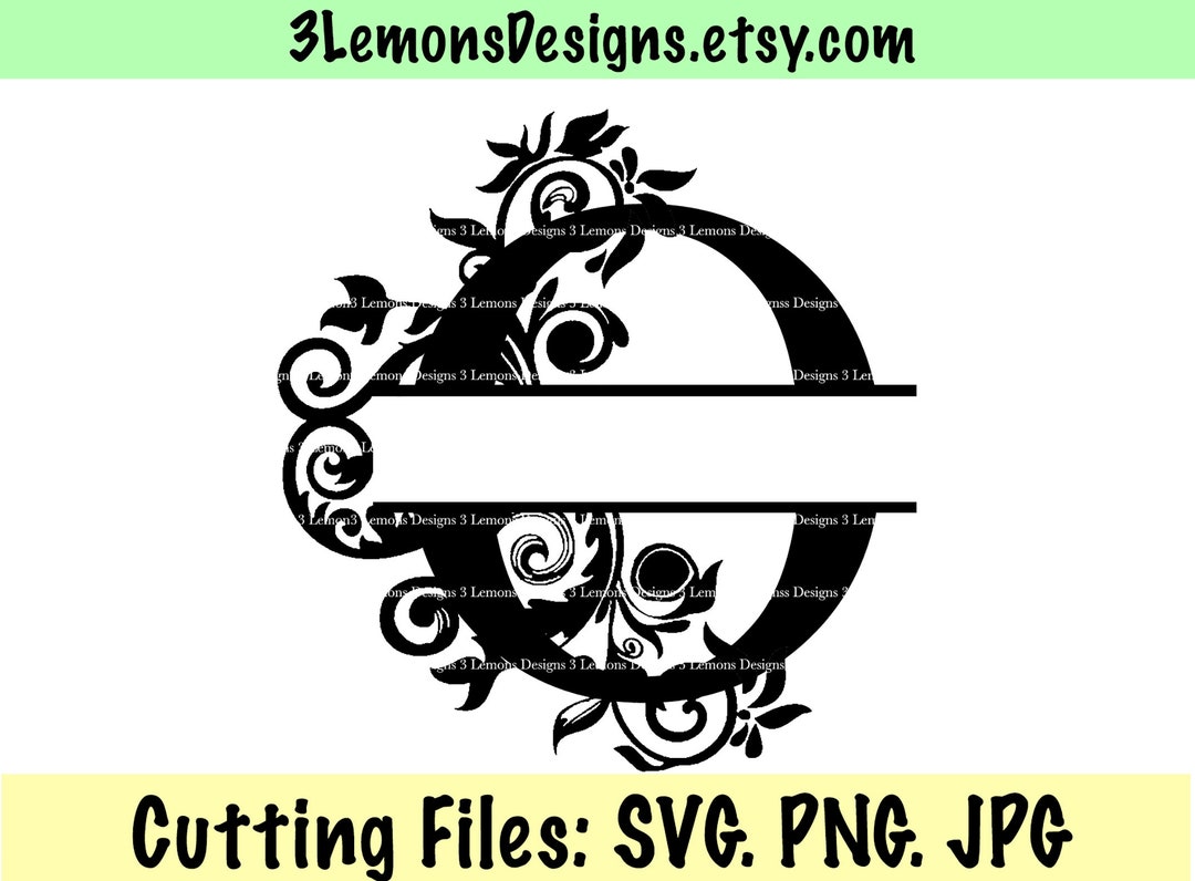 Split Letter O SVG Floral Spliced Sliced Monogram Last Name - Etsy