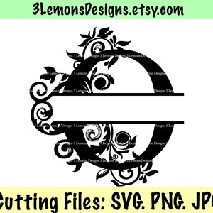 Split Letter O SVG Floral Spliced Sliced Monogram Last Name - Etsy