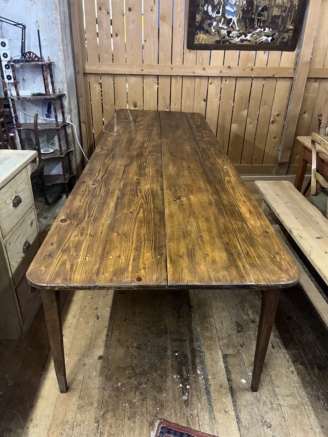 Giant 3 Meter Long Table - Fir - Early 20th Hundreds of Years - Etsy