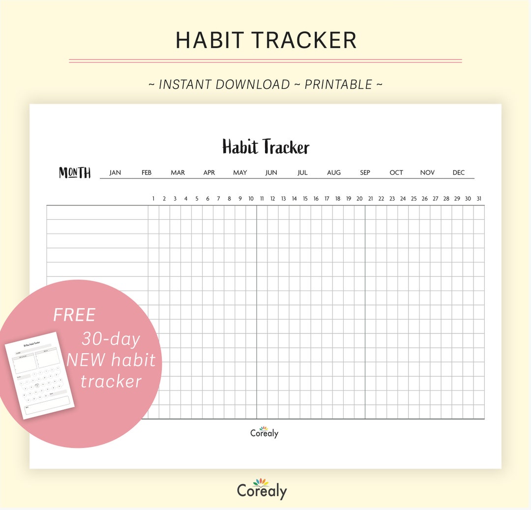 Habit Tracker Printable, Routine Log, Daily Habits Planner, Weekly ...