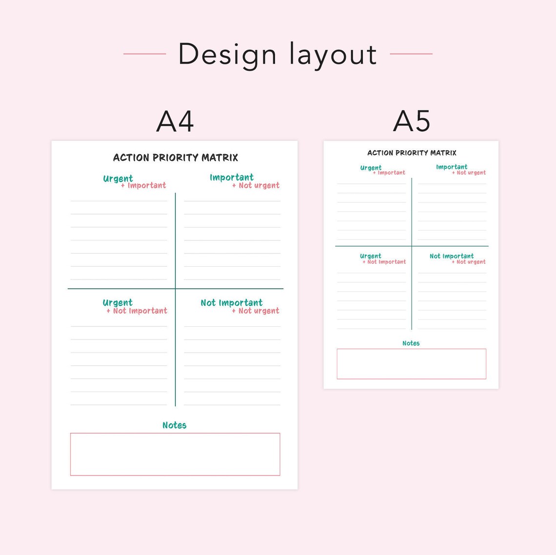 Productivity Matrix, Instant Download, Priority Eisenhower Matrix ...