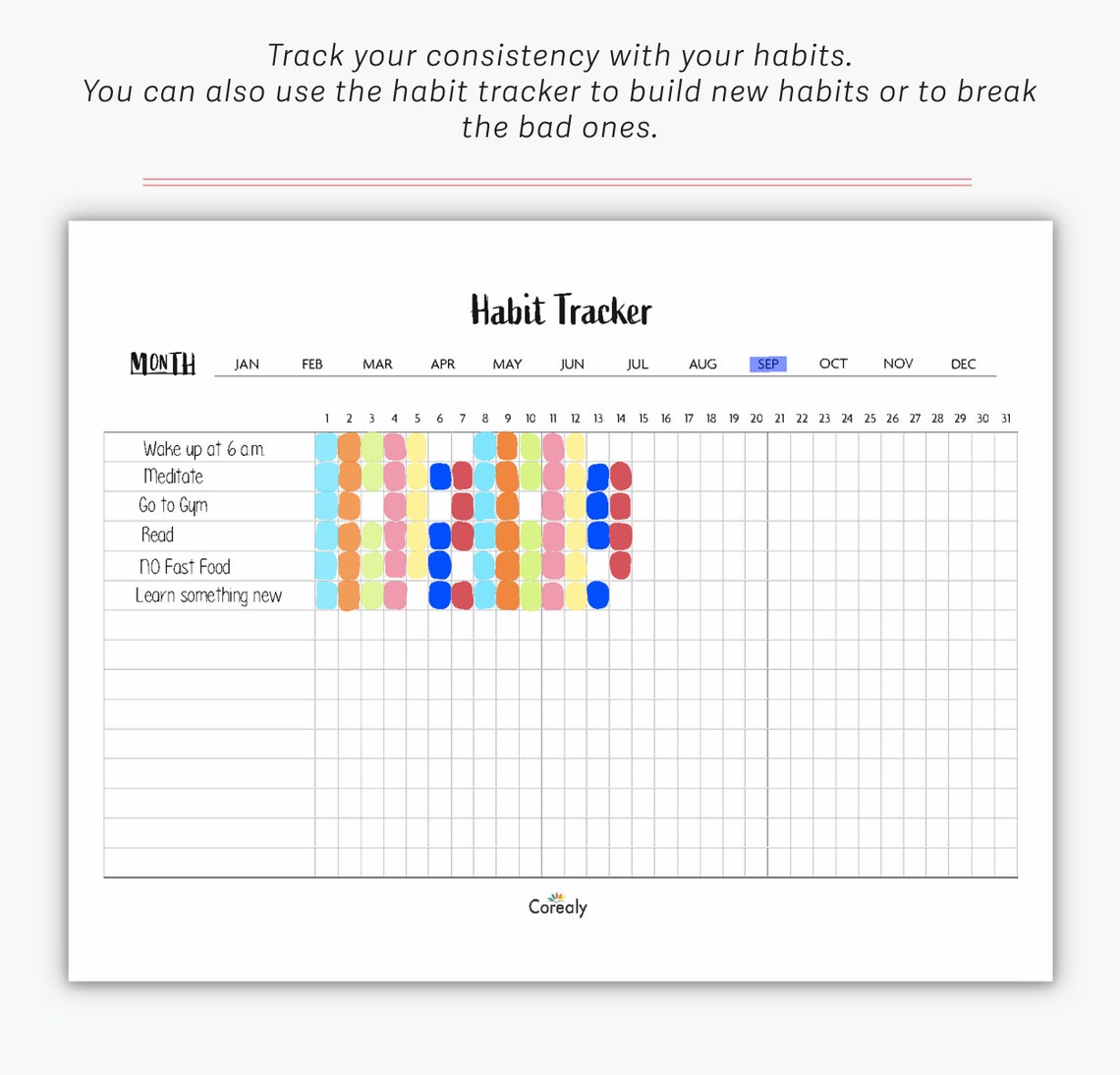 Habit Tracker Printable Routine Log Daily Habits Planner | Etsy
