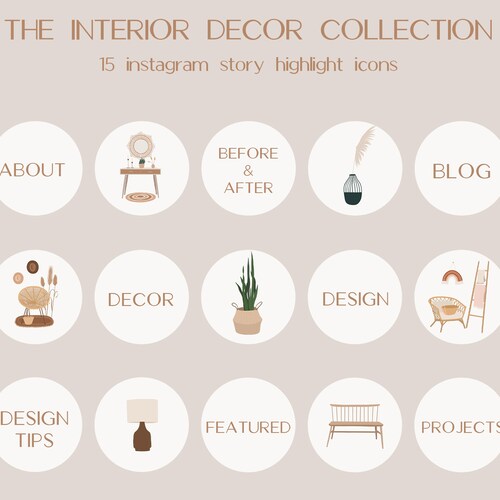 Interior Design Instagram Highlight Covers 100 Home - Etsy