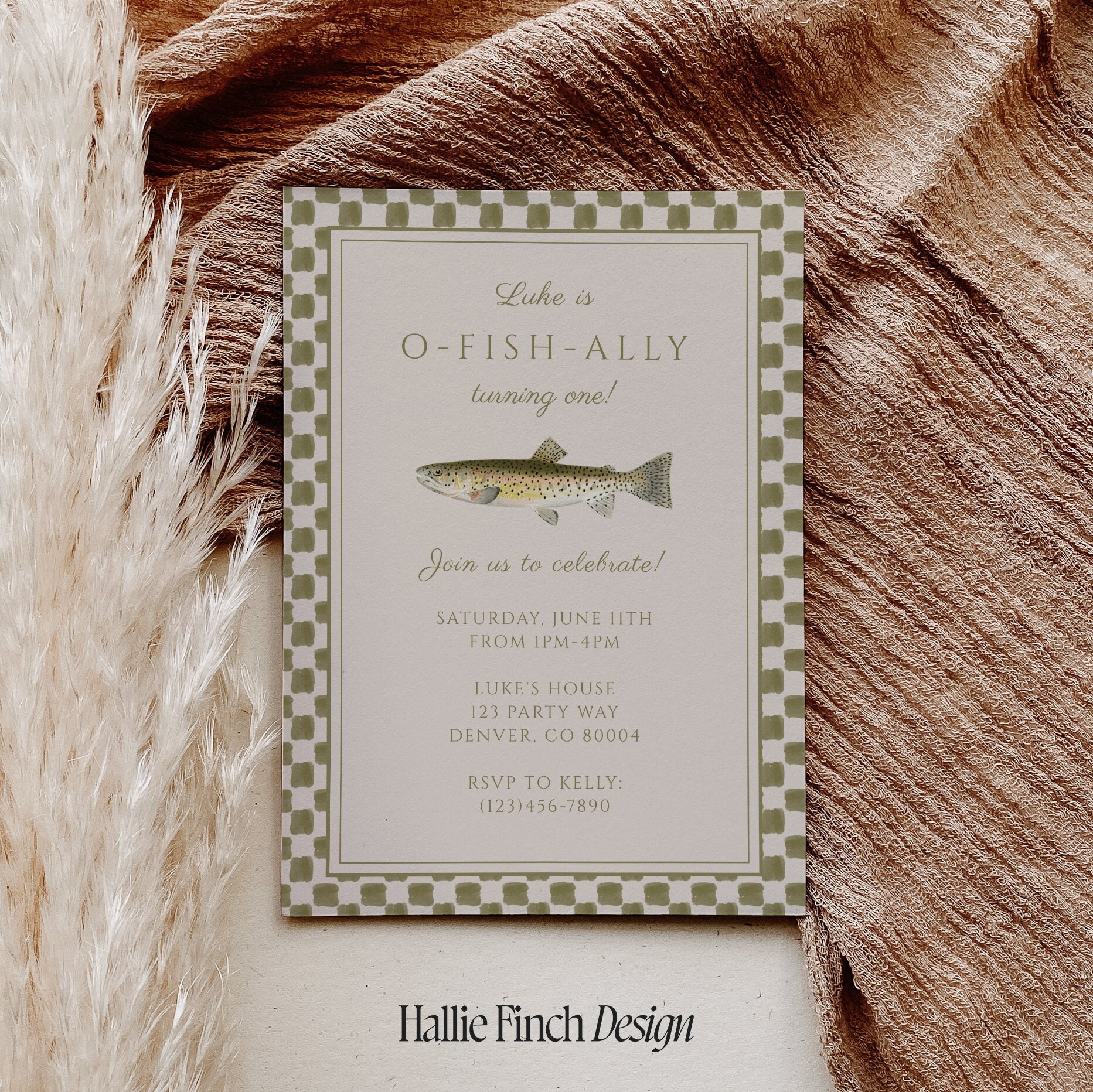 Fishing Birthday Invitation Template, O-fish-ally, the Big One Birthday ...