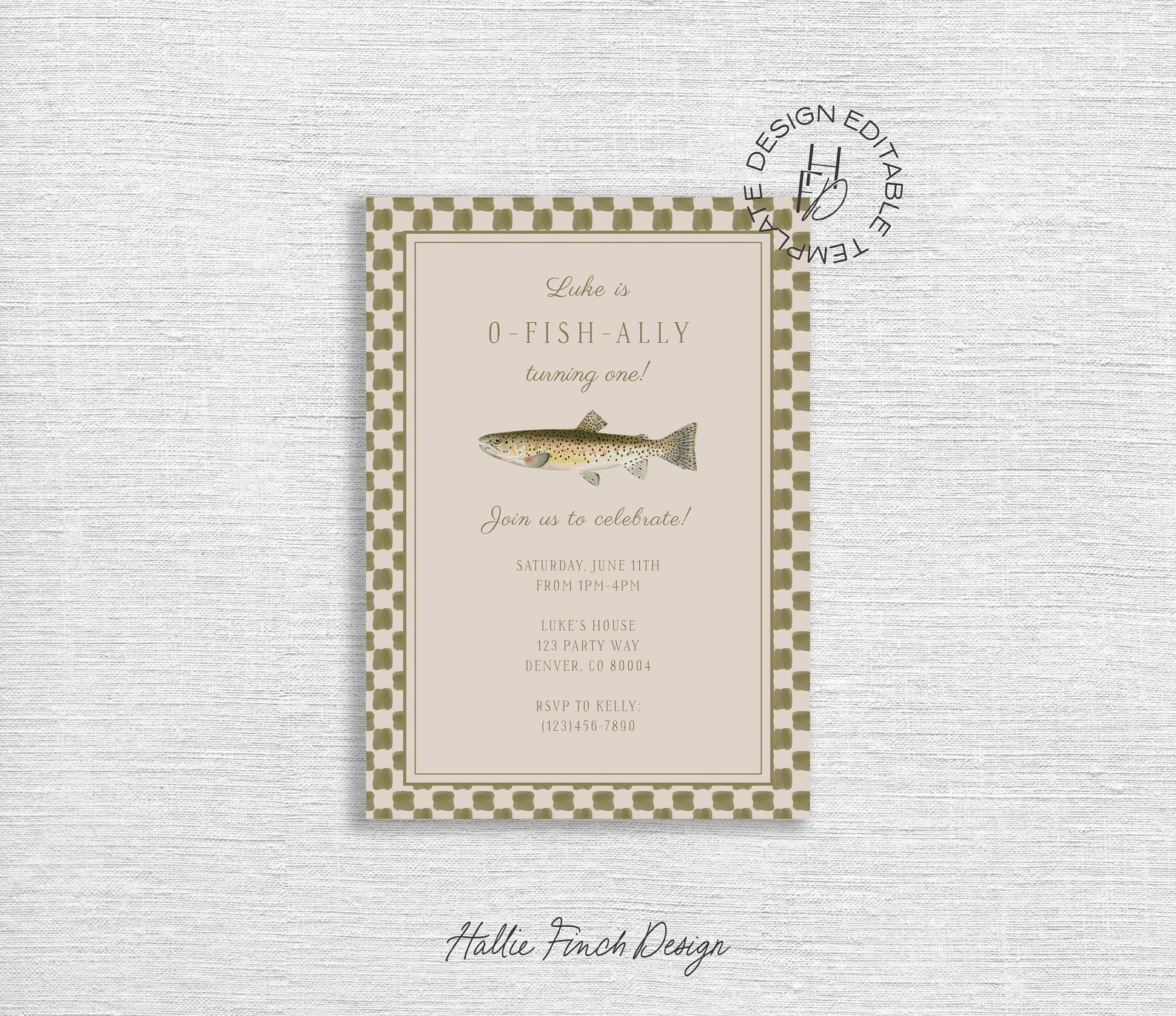 Fishing Birthday Invitation Template, O-fish-ally, the Big One Birthday ...