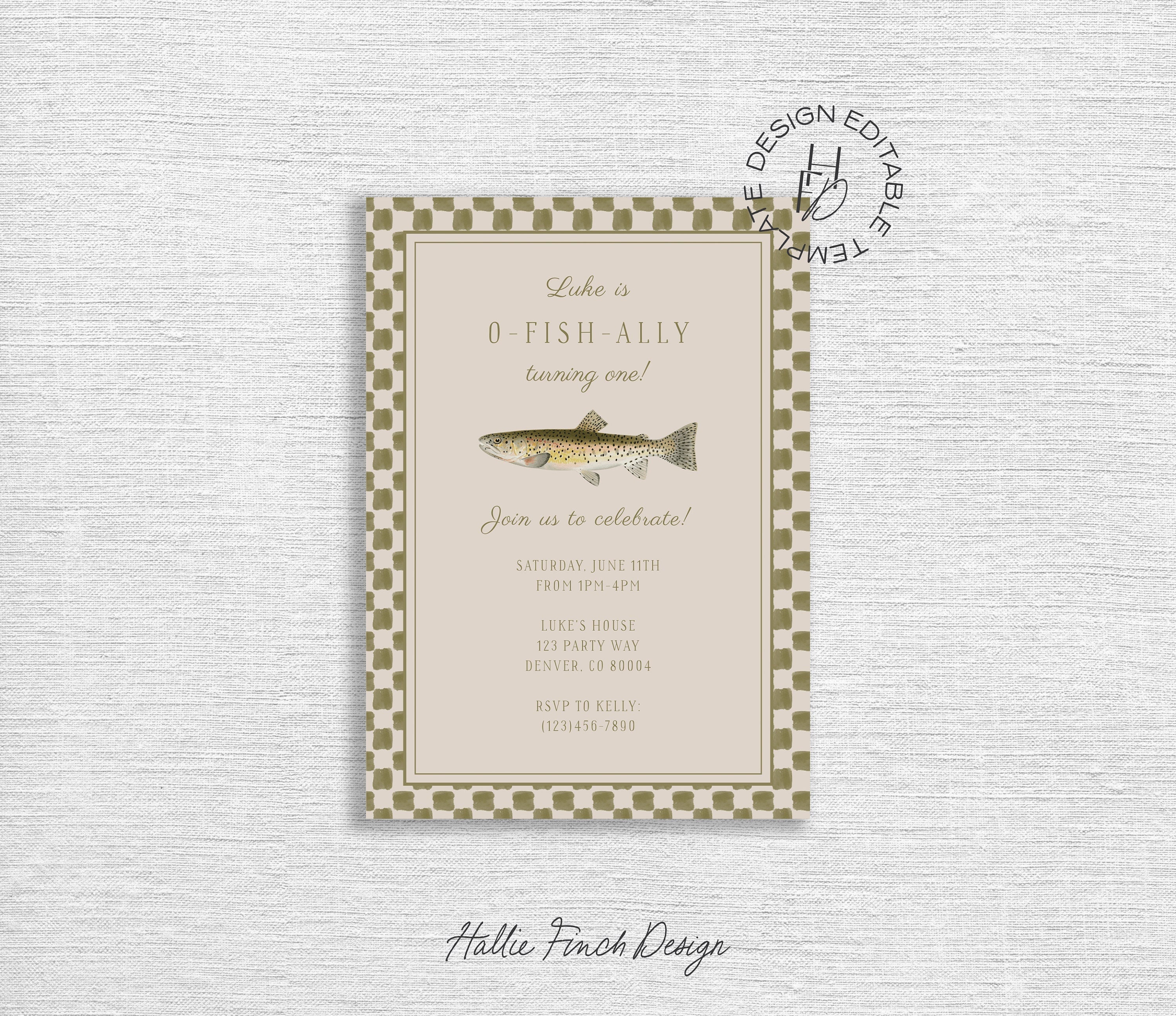 Fishing Birthday Invitation Template, O-fish-ally, the Big One Birthday ...