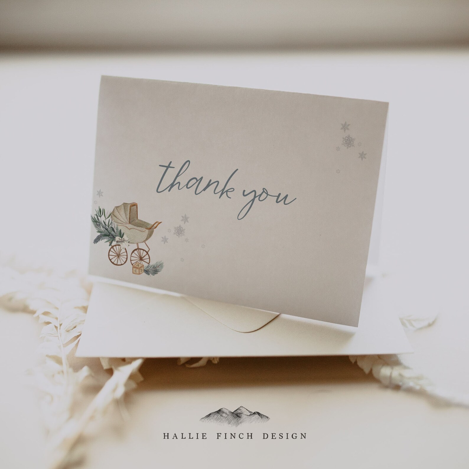 Baby It's Cold Outside Thank You Card Printable Template, Winter Theme ...