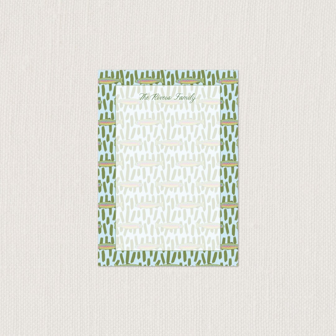 Hand Drawn Rainbow Trout Notepad, Personalized Notepad, Nature Notepads ...