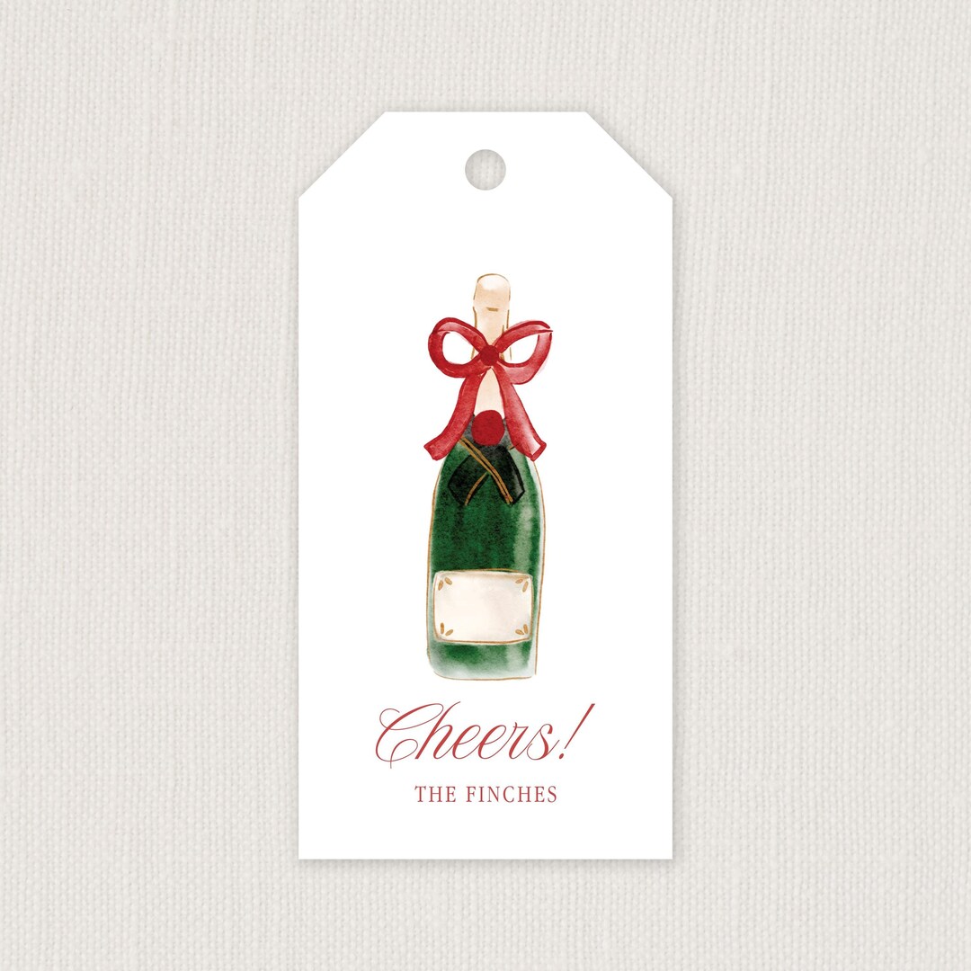 Cheers Gift Tags, Personalized Gift Tags, Handdrawn Gift Tags, Artistic ...