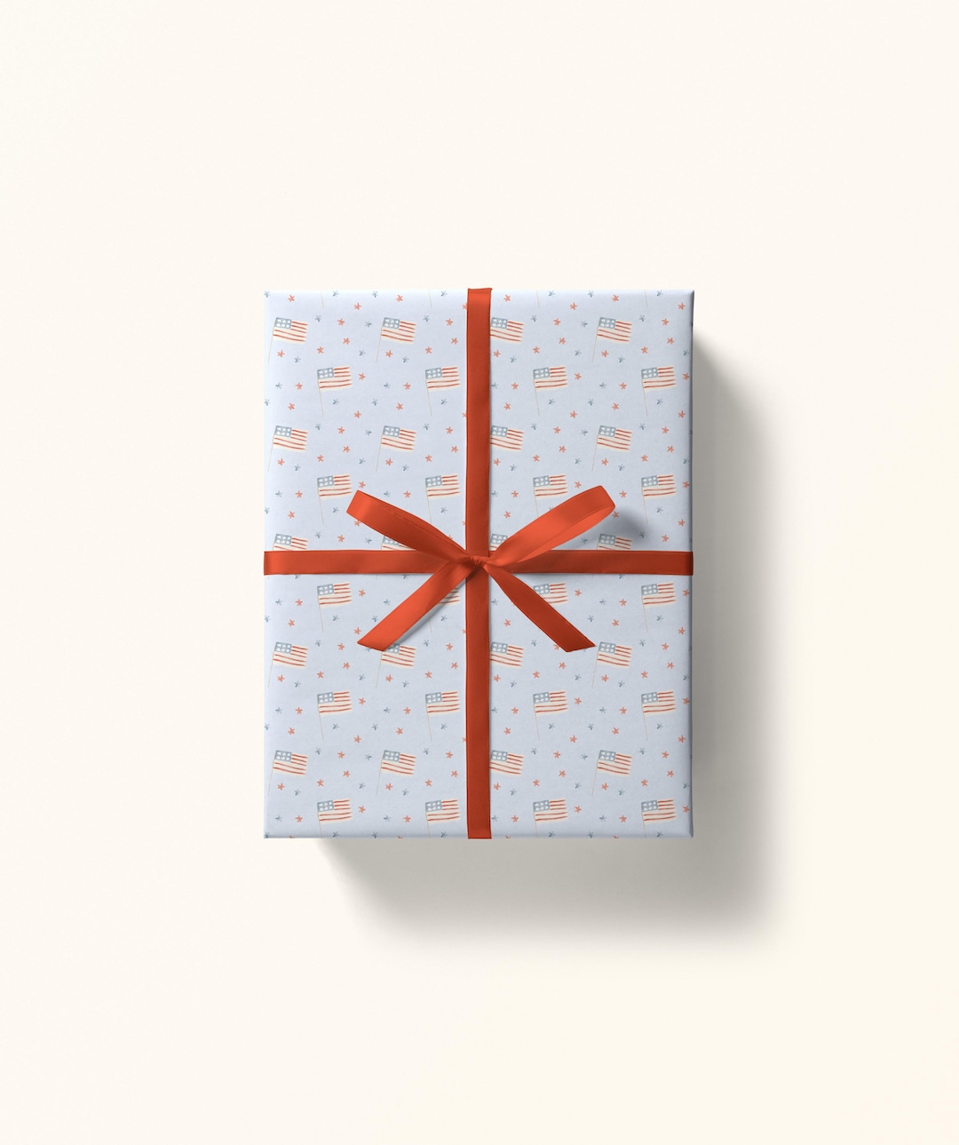 American Flag Gift Wrap, Watercolor American Flags Gift Wrap, Hand ...