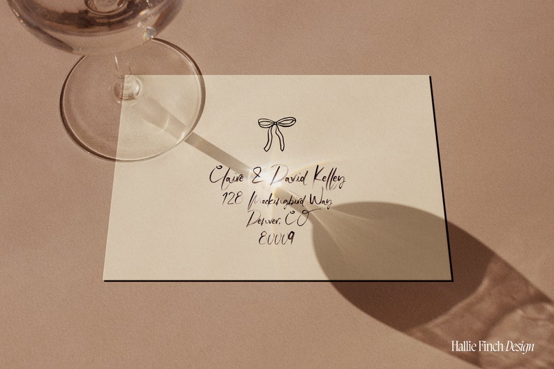 Modern Bow Wedding Envelopes, Wedding Envelopes With Bows, Addressed ...