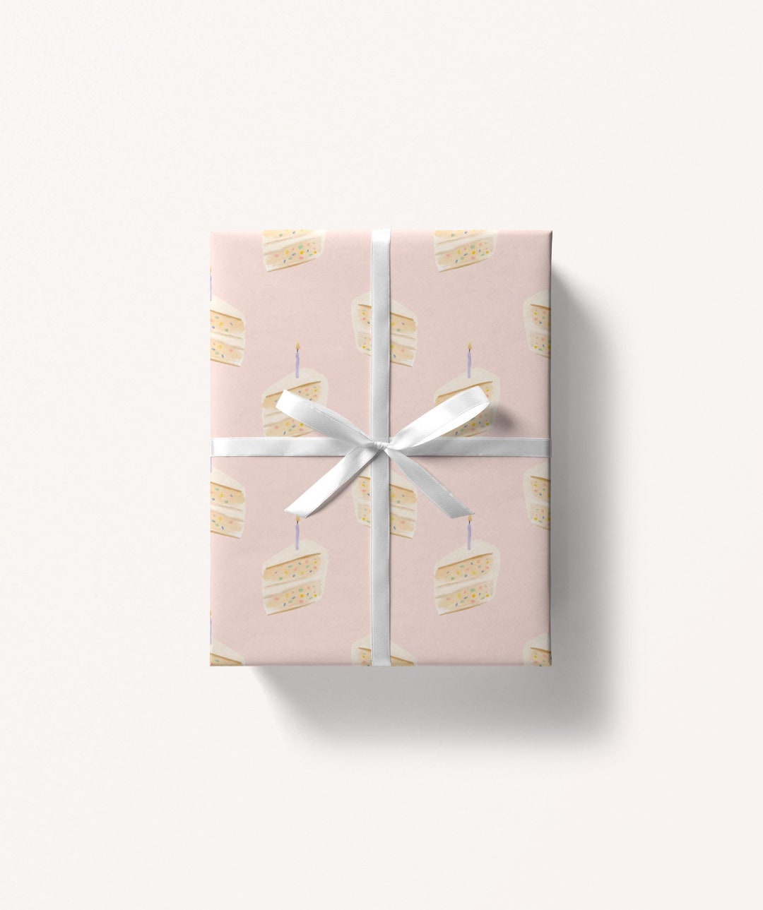 Birthday Cake Gift Wrap, Watercolor Gift Wrap, Hand Painted Wrapping ...