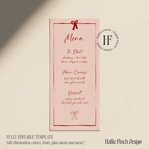 Doodle Handdrawn Illustrations Menu Template for Wedding Events Party ...