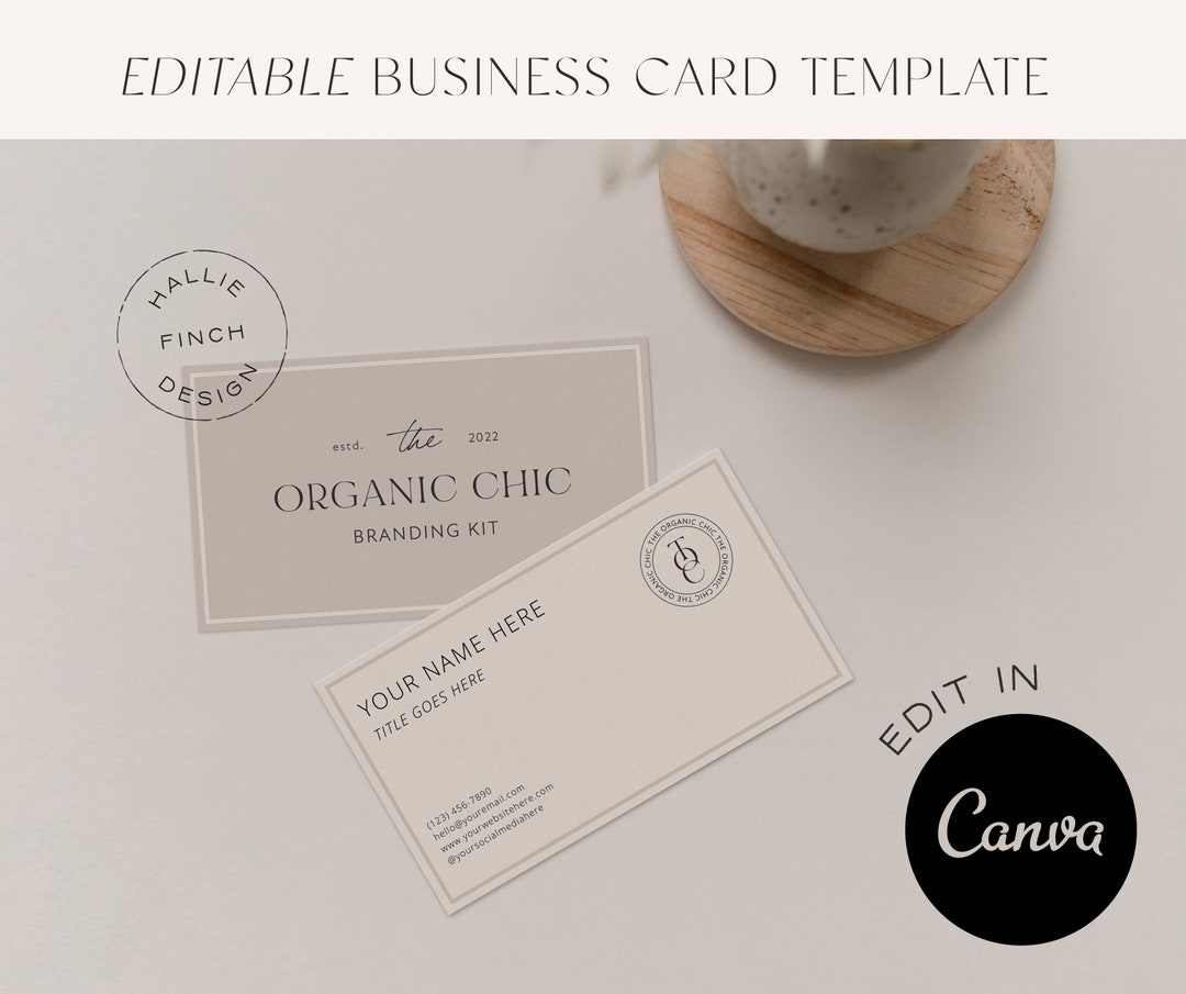 Business Card Template, Modern Business Cards, DIY Business Card Design, Small Business Branding ...