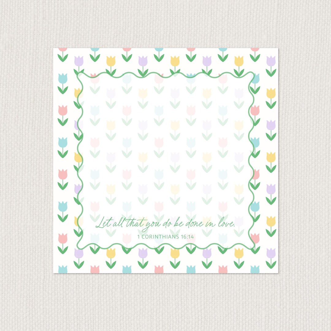 Christian Bible Verse Notepad, Christian Gift, Floral Bible Verse ...