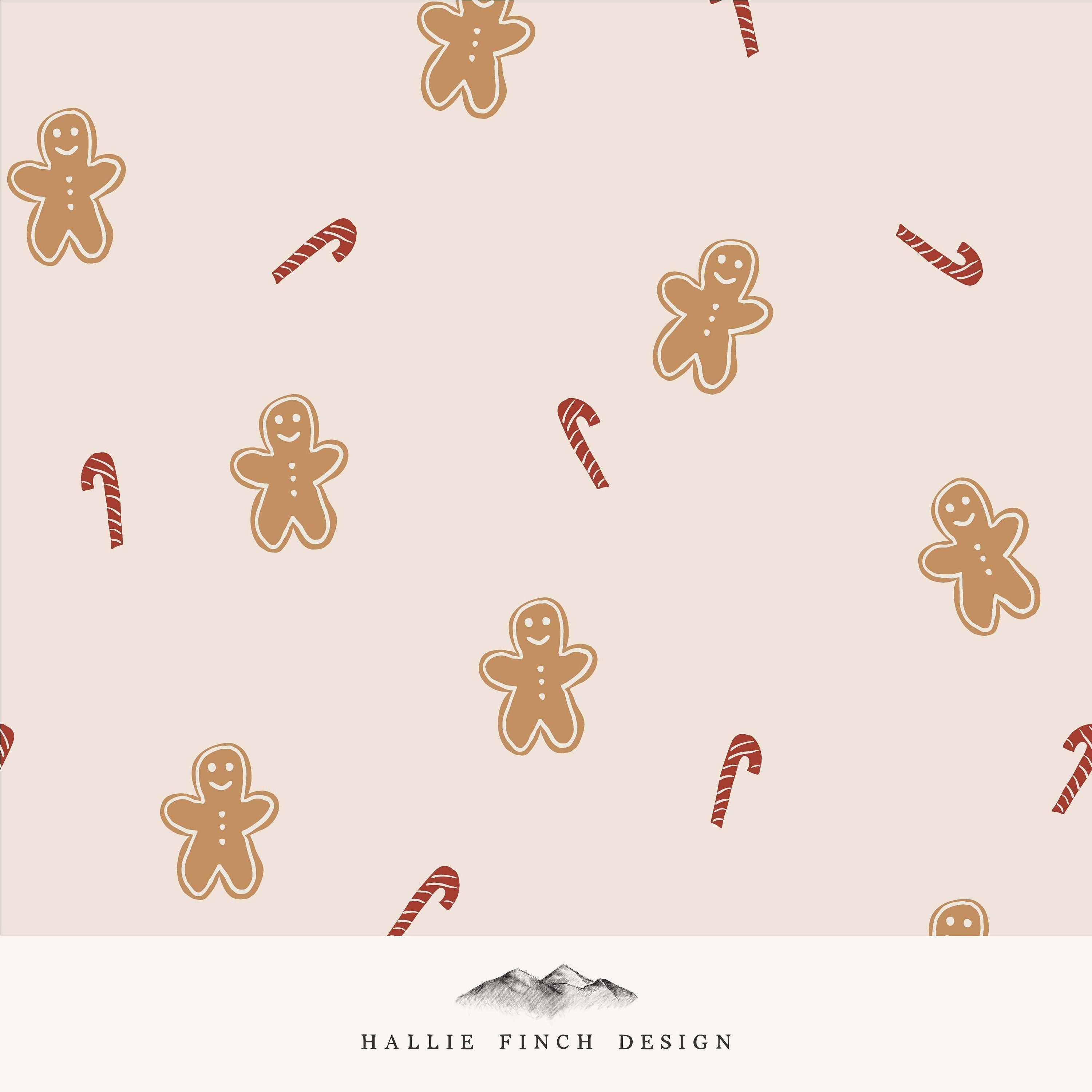 Gingerbread Holiday Seamless Digital Pattern Design, Christmas Pattern ...
