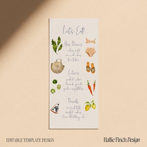 Watercolor Menu Template, Custom Wedding Menu, Watercolor Menu Editable ...