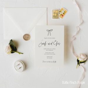 Modern Bow Wedding Invitations, Wedding Invites With Bows, Wedding ...
