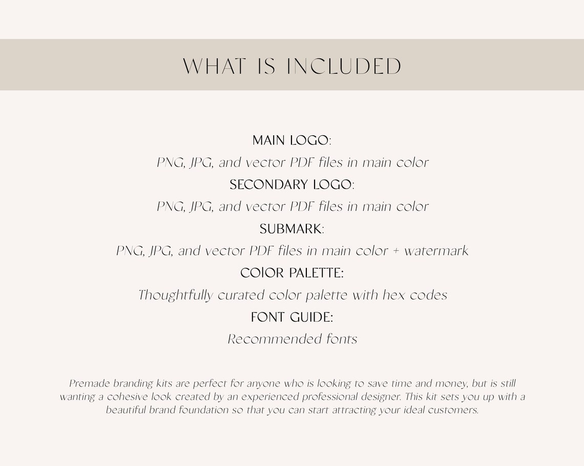 Premade Branding Kit, Professional Brand Design, Brand Kit for Small ...