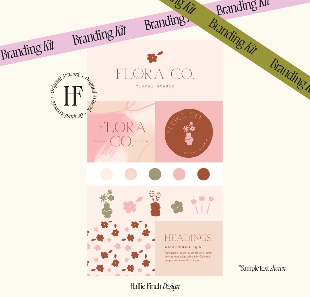 Branding Kit for Small Business, Brand Kit, Semi Custom Branding, Canva ...