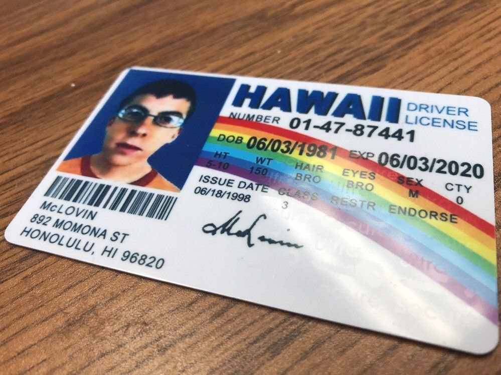 Mclovin ID From Movie Superbad Fogels Fake Joke you Pick | Etsy UK