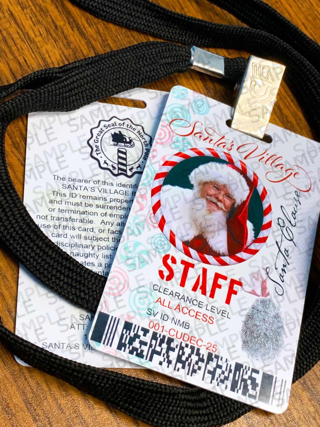 Santa Clause Village ID Badge License Identification Lost Staff Pass ...