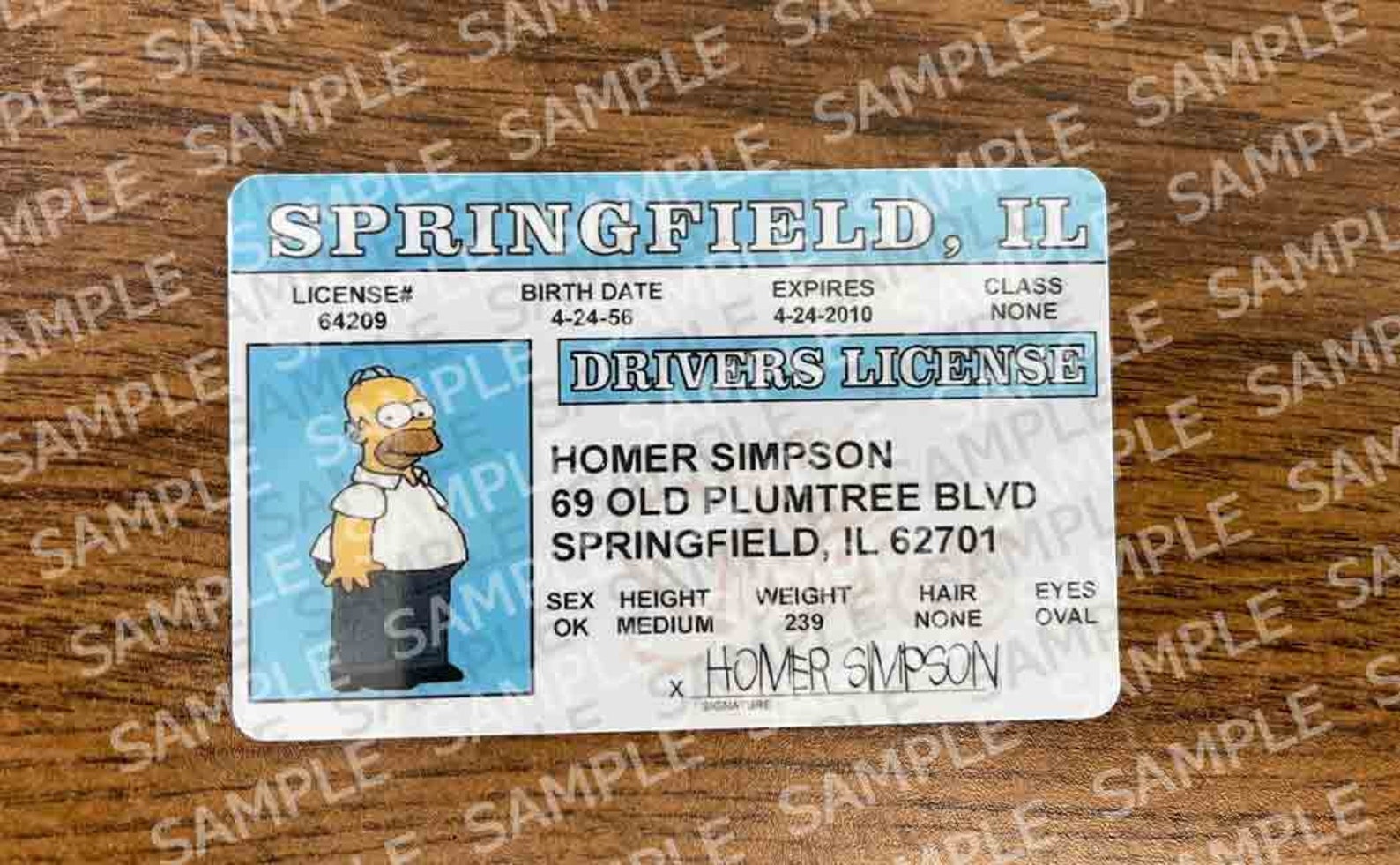 The Simpsons Id Drivers License Card Bart Marge Homer Maggie | Etsy