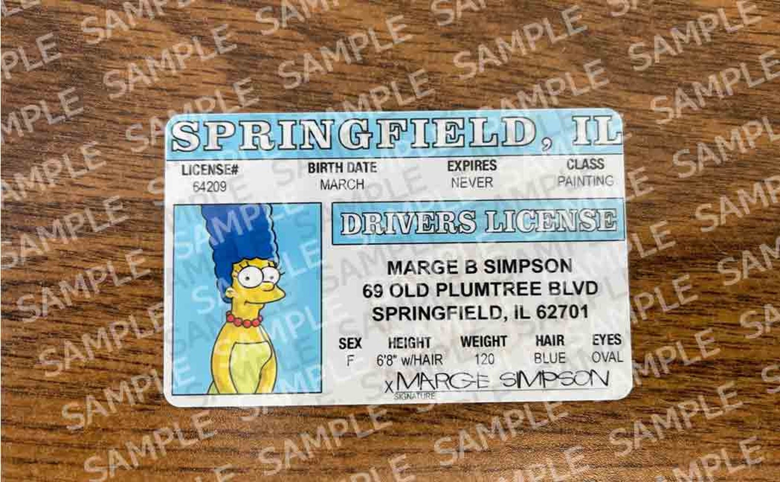 The Simpsons Id Drivers License Card Bart Marge Homer Maggie | Etsy