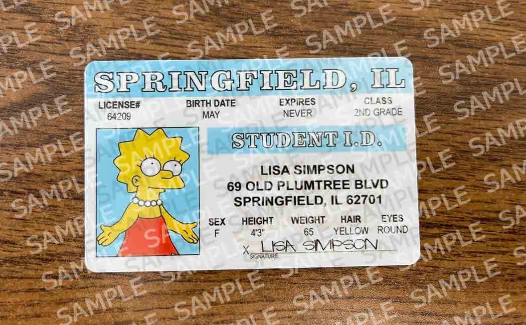 The Simpsons Id Drivers License Card Bart Marge Homer Maggie Lisa ...