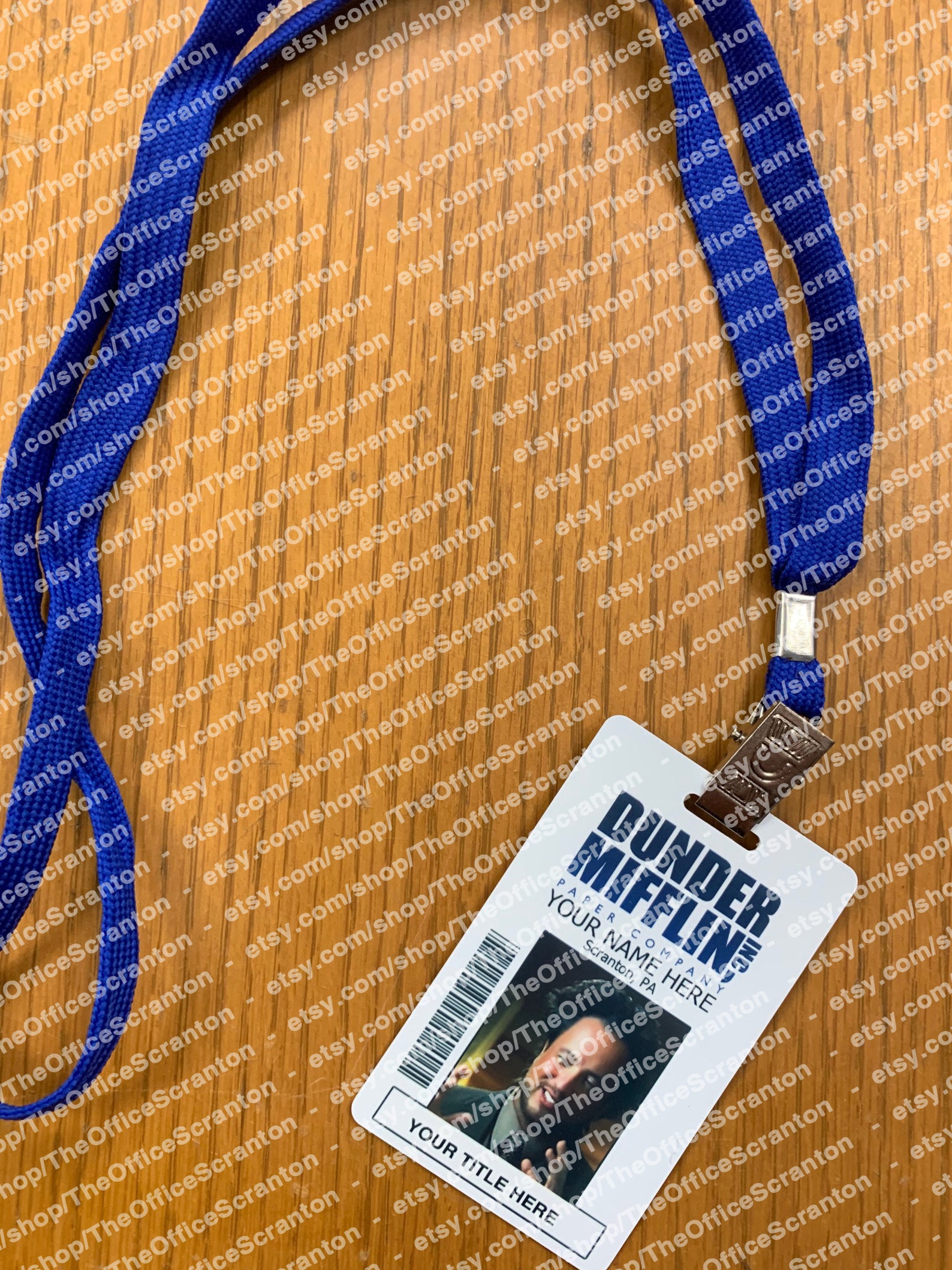 Dunder Mifflin Employee Badge With Lanyard Custom With Your Photo, Name ...