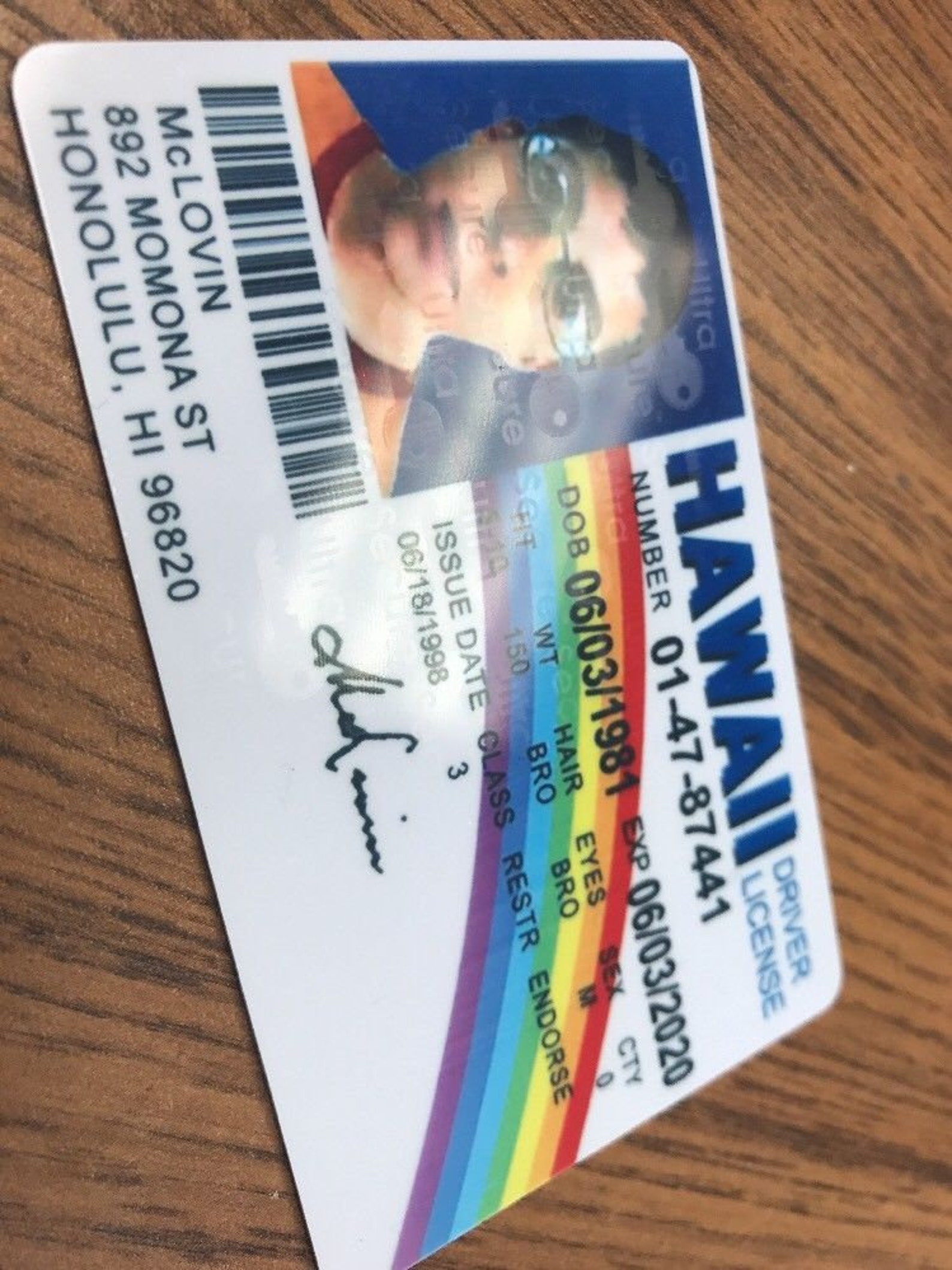 Mclovin ID From Movie Superbad Fogels Fake Joke -you Pick Expire Date ...