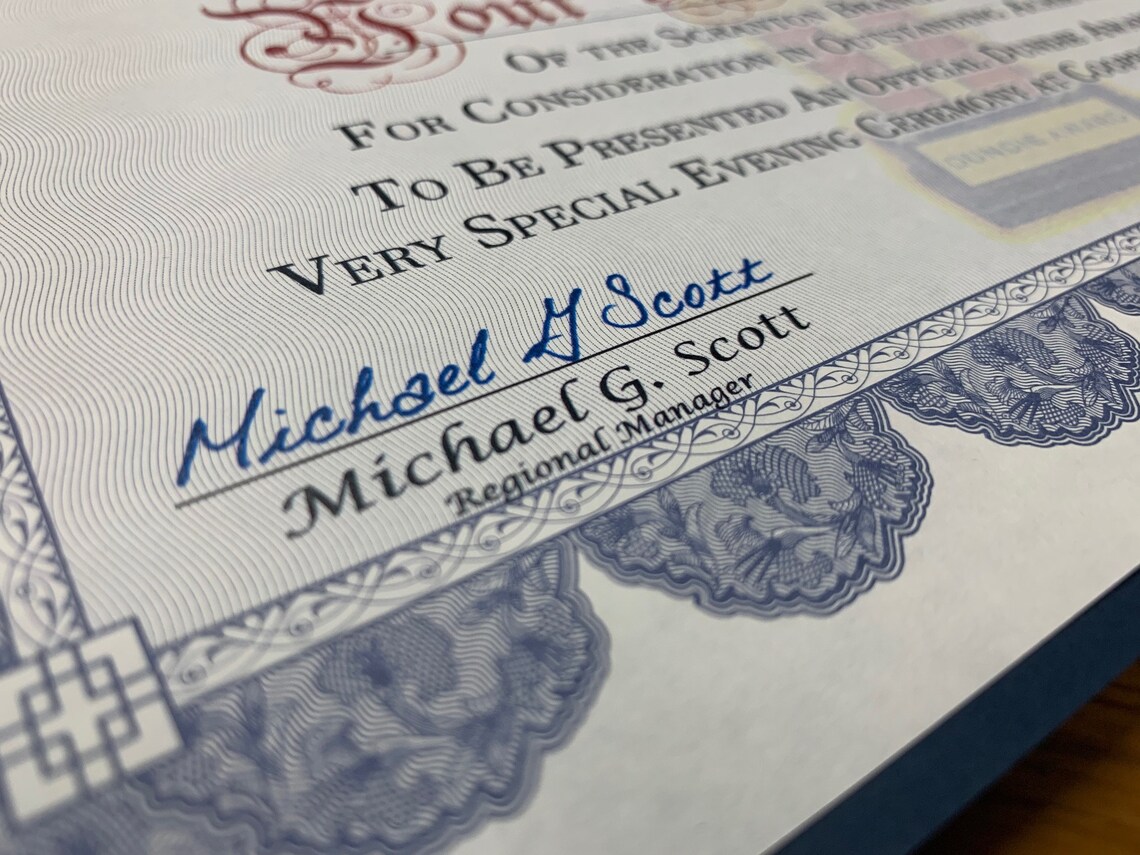 The Office - Dundie Award Nomination Certificate ( Personalized ) in ...