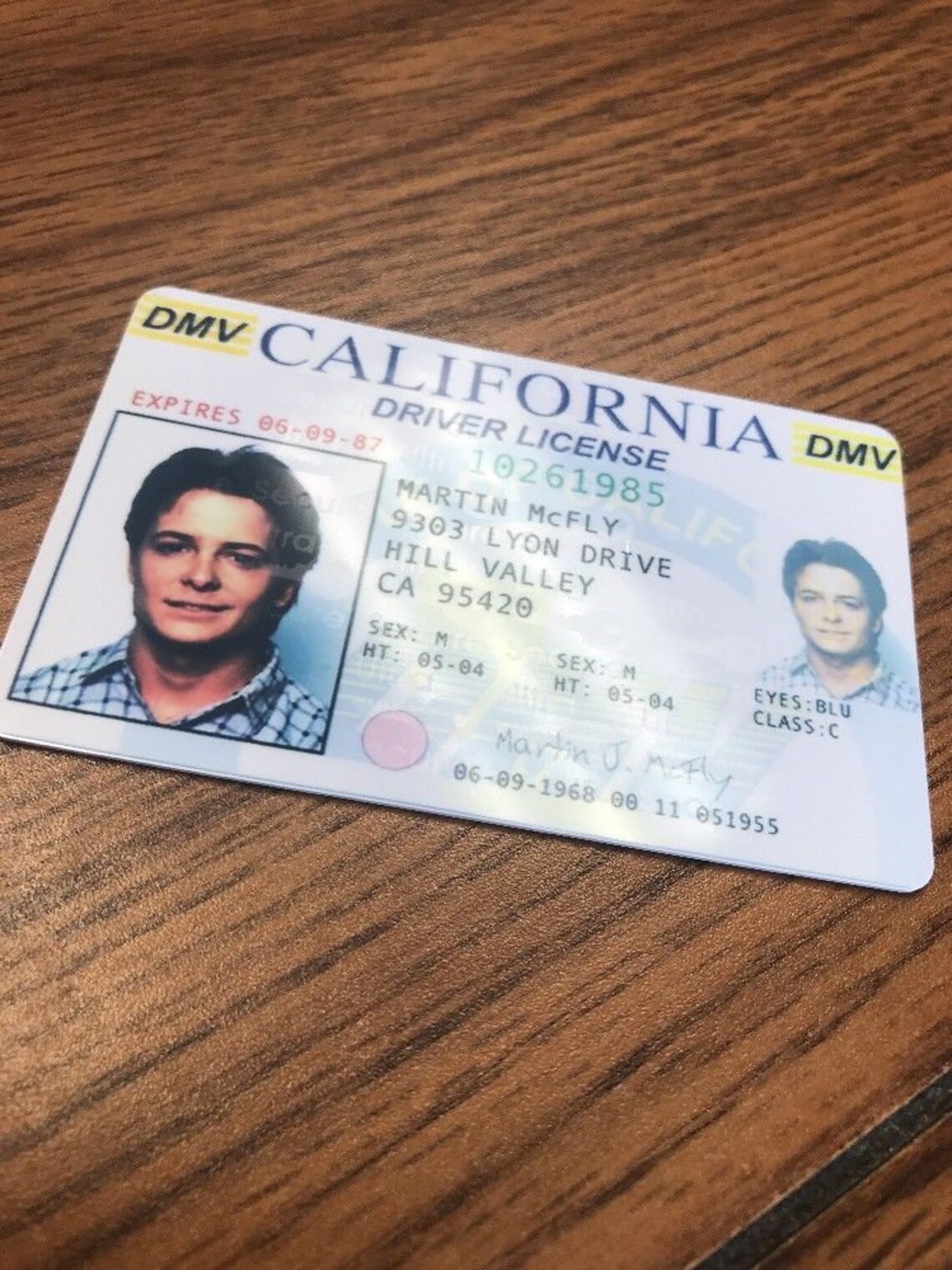 Back to the Future - Marty Mcfly License Prop Fake Novelty HIGH QUALITY ...
