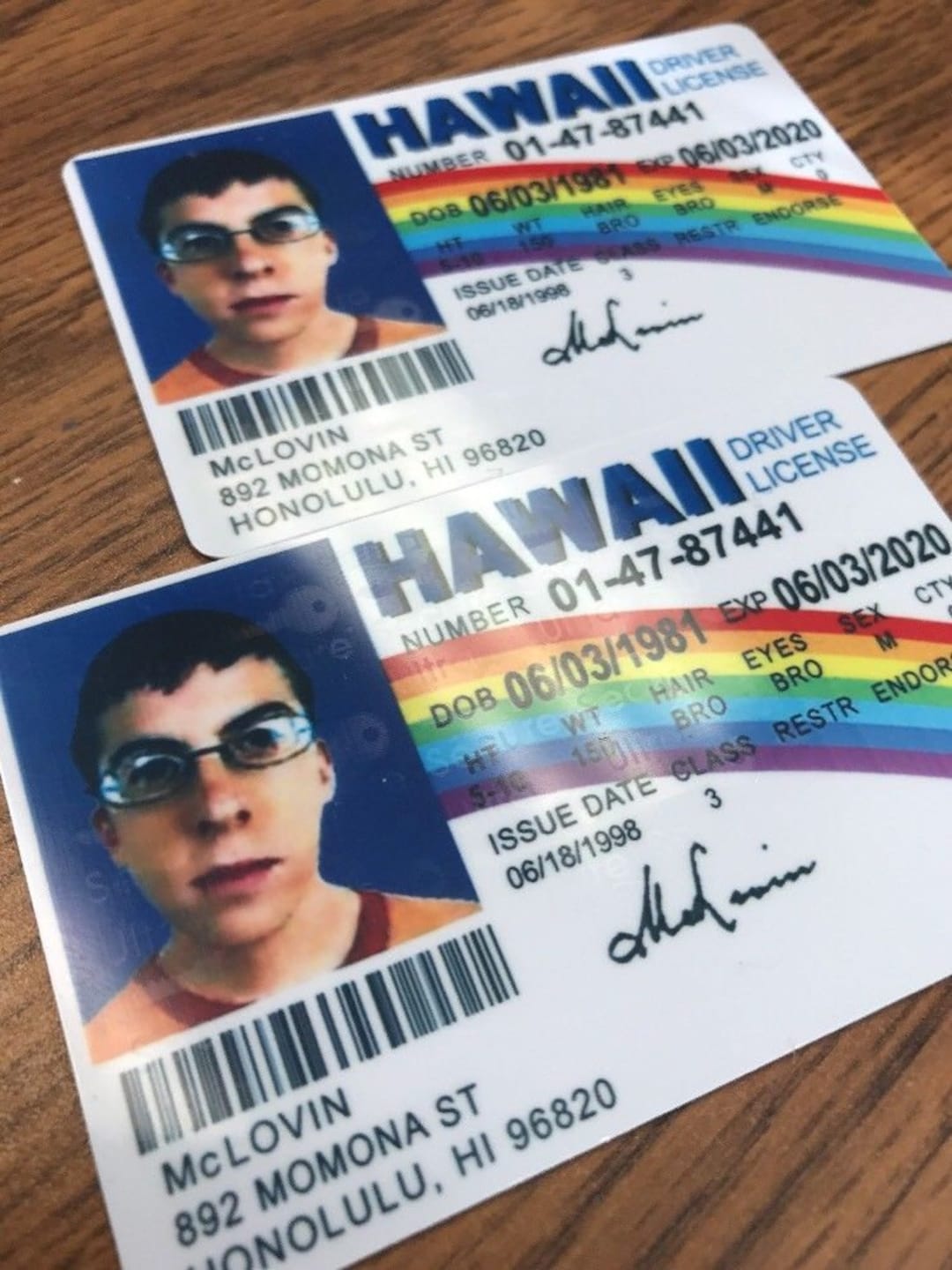Mclovin ID From Movie Superbad Fogels Fake Joke -you Pick Expire Date ...