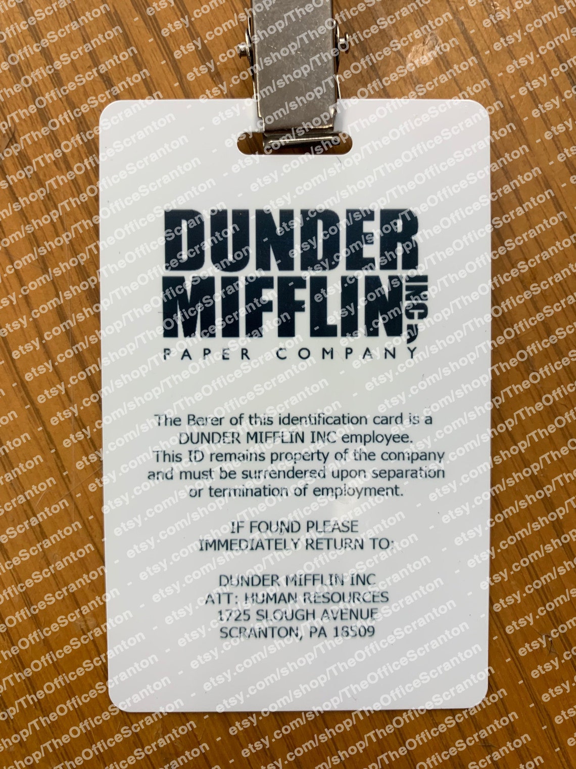 Dunder Mifflin Employee Badge With Lanyard Custom With Your Photo, Name ...