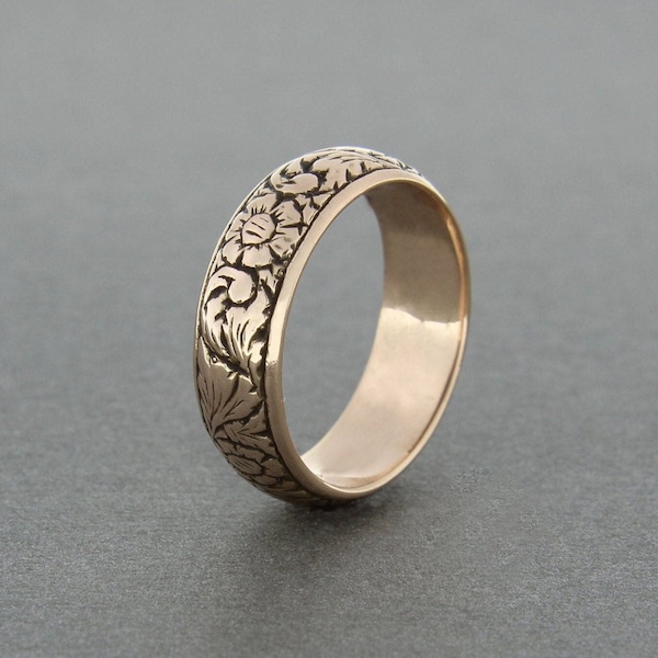Floral Wedding Band - Etsy