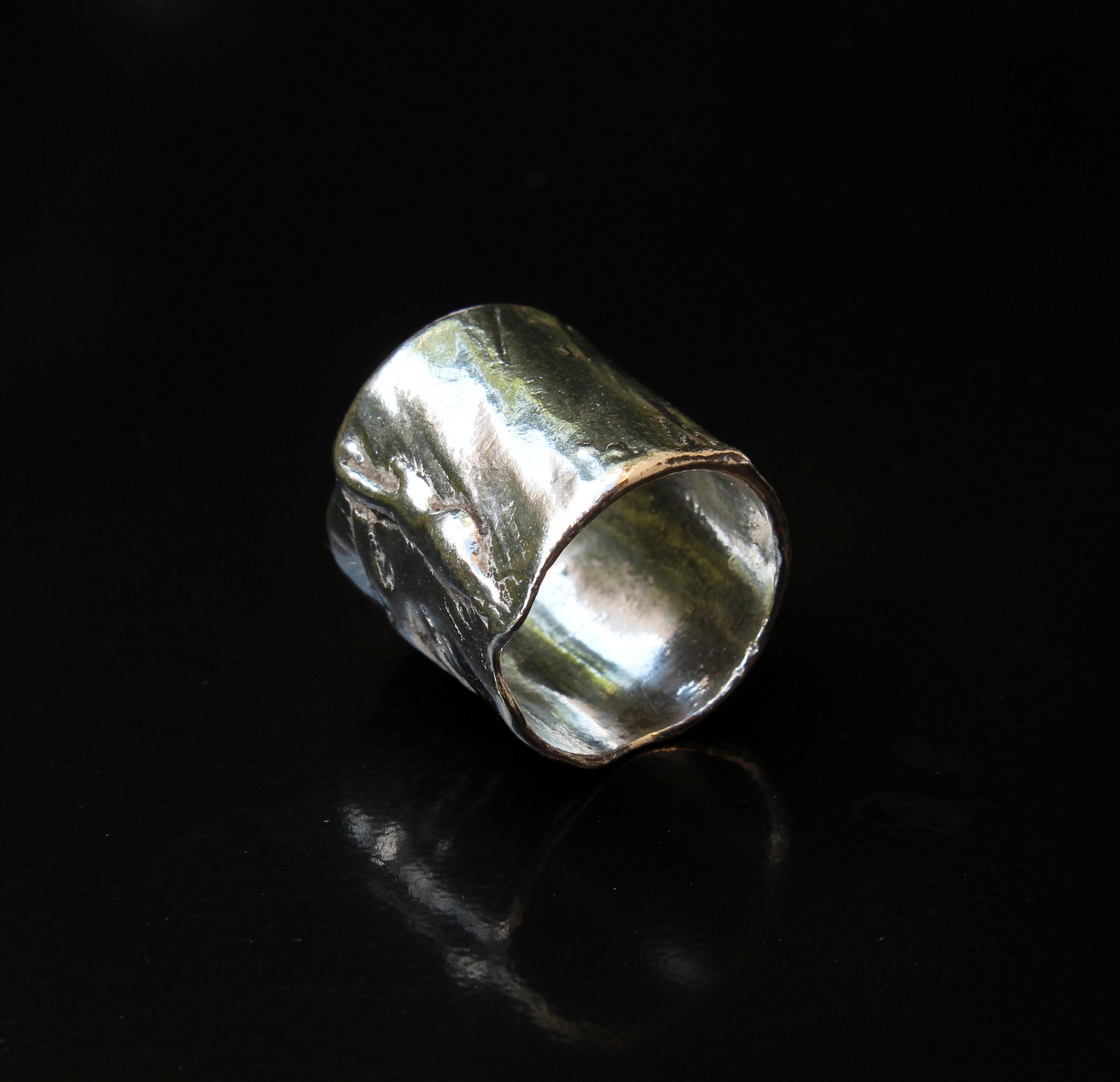 Wide Sterling Silver Ring - Etsy