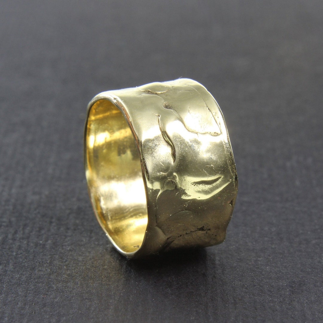 Solid14k Gold 10mm Wide Ring - Etsy