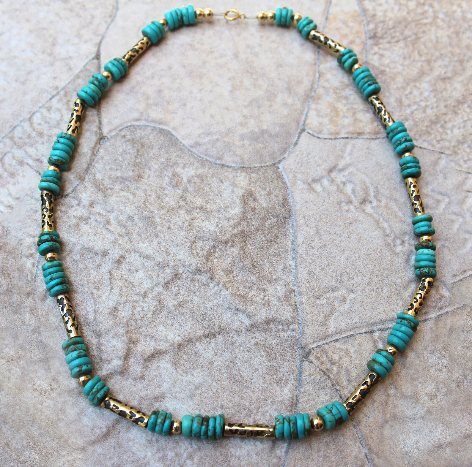 14K Solid Gold Turquoise Necklace Chain - Etsy
